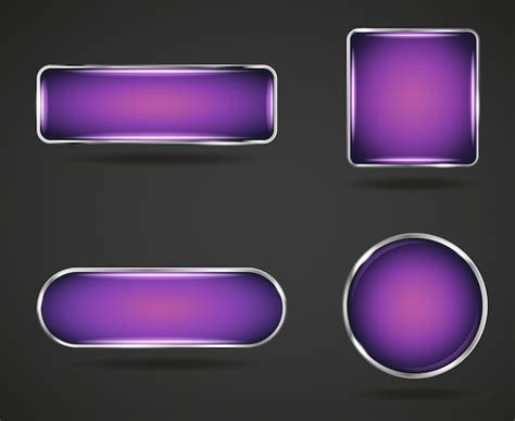 Premium Vector Silver Purple Gradient Website Button Set Round