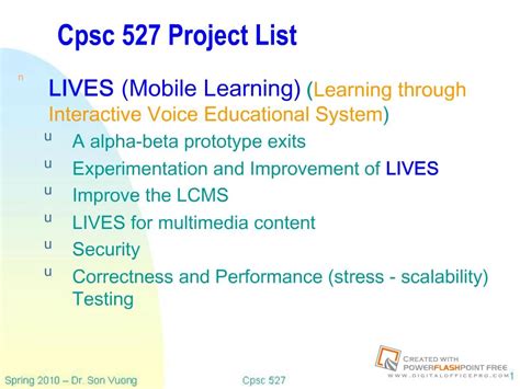 Ppt Cpsc 527 Project List Powerpoint Presentation Free Download Id92680