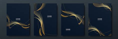 추상적인 라인이 있는 우아한 럭셔리 블랙과 골드 커버 디자인 배경 모던 한 블랙 스트라이프 커버 디자인 세트 비즈니스 초대 결혼식을위한 럭셔리 크리에이티브 골드 다이내믹