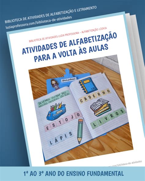 Atividades de alfabetização prontas para a volta às aulas Luzia Professora