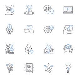 Grasping Ideas Line Icons Collection Comprehend Vector Image