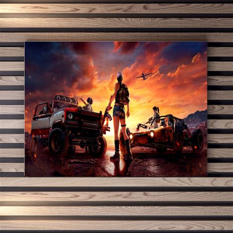 Интерьерная картина Coolpodarok Пабг Pubg(девушка стоит спиной рядом ...