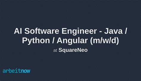 ai software engineer java python angular m w d job at squareneo
