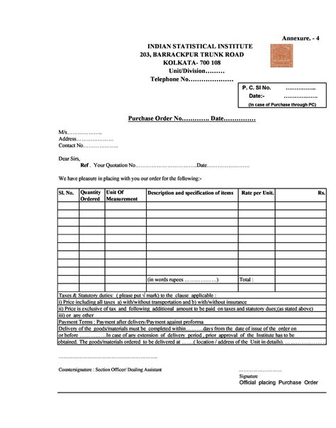 Purchase Order Templates Free Docs Xlsx Pdf Forms Formats