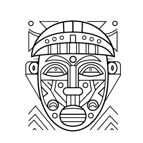 Premium Vector Coloring Page Line Drawing Mask Day