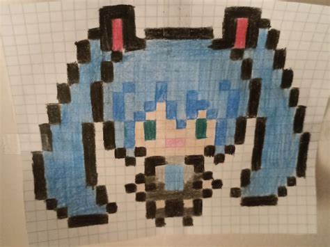 Hatsune Miku Pixel Art Grid Pixel Art Grid Pixel Art Art