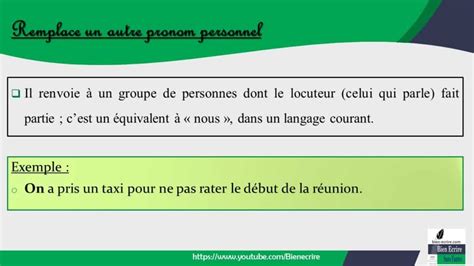 Pronom 12 Le Pronom Indéfini On Bien écrire