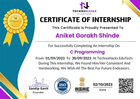 aniket shinde on linkedin internshipcompleted cprogramming