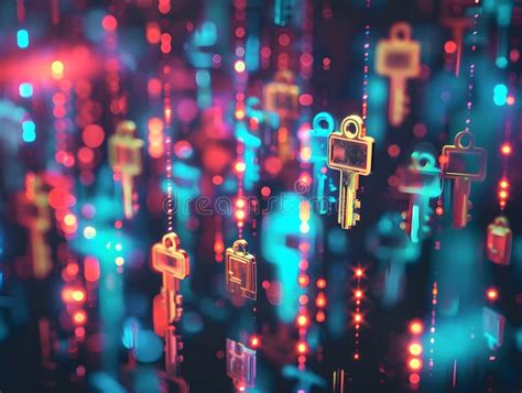 Abstract Encryption Key Dance Digital Security Concept Background Art