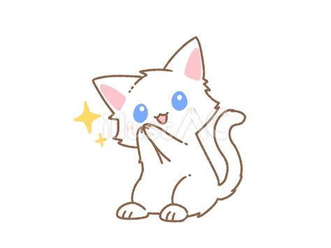 おねだりする白猫 差分イラスト No 23618381／無料イラストフリー素材なら「イラストac」
