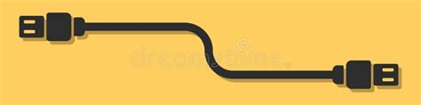Usb Connector Trend Icon Vector Usb Wire On An Orange Background