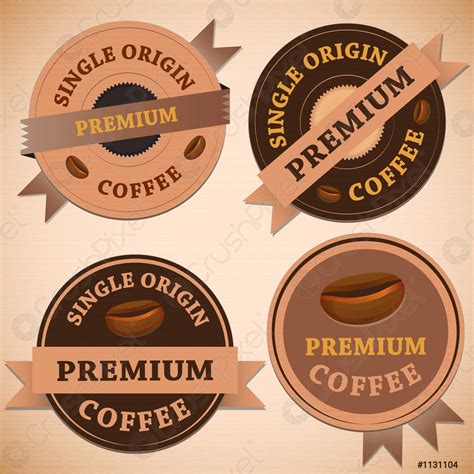Set Of Vintage Retro Coffee Badges Stock Vector Crushpixel