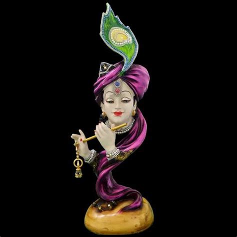 Colourful Resinmarble Dust Marble Look Pankh Krishna Murti Packaging