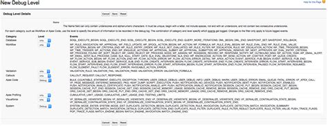 Customizing The Debug Level Salesforce Stack Exchange