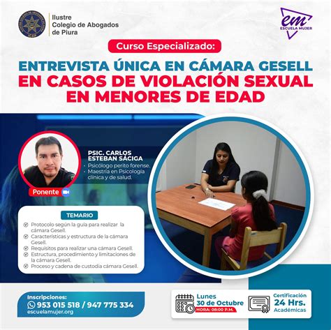 Escuela Mujer Curso Especializado Entrevista Única En CÁmara Gesell