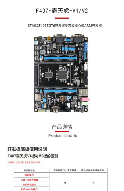 野火f407 霸天虎 V1v2 Stm32f407zgt6开发板学习板核心板arm 阿里巴巴 野火f407 霸天虎 V1v2 Stm32f407zgt6开发板学习板核心板arm 阿里巴巴