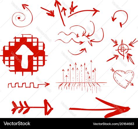 Hand Drawn Highlighter Elements Arrows Royalty Free Vector
