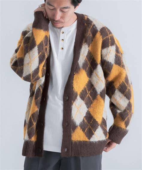 Items Urbanresearch（アイテムズ アーバンリサーチ）の「アーガイルモヘア オーバーサイズニットカーディガン（カーディガン