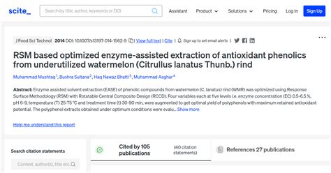 Rsm Based Optimized Enzyme Assisted Extraction Of Antioxidant Phenolics