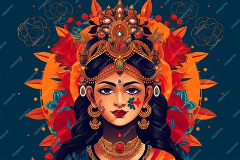 Premium Ai Image Happy Navratri Durga Puja Festival