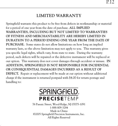 Springfield Precision Instruments 91505 1 433mhz Rf Rain Gauge Transmitter User Manual M095 M