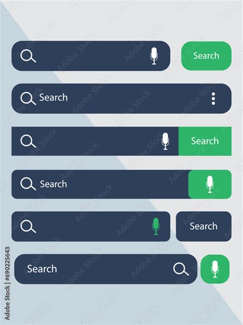 Various Search Bar Templates For Internet Browser Engine With Search Box Address Bar And Text