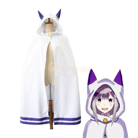 Anime Rezero Starting Life In Another World Emilia Cloak Cosplay Cost