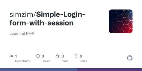 GitHub Simzim Simple Login Form With Session Learning PHP