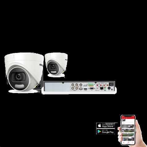 Hikvision Poc Colorvu 2 Camera 4ch 5mp 20m Cctv Kit Loyal Security
