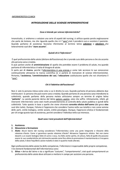 Appunti Di Infermieristica Clinica Esamebasi Dellassistenza