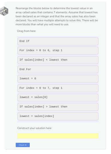 Solved Rearrange The Blocks Below To Determine The Lowest Chegg