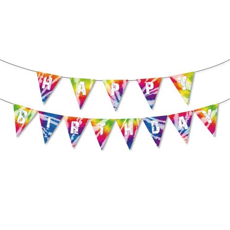 Tie Dye Themed Happy Birthday Bunting