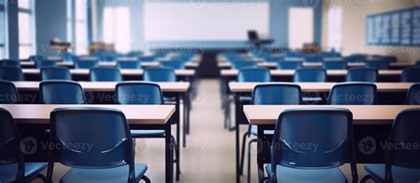 Empty Unfocused University Classroom Ai Generated Image 26203821 Stock