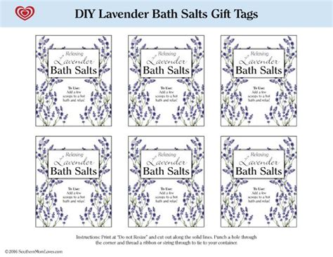 Relaxing Hostess T With Diy Lavender Bath Salts And Printable Tags