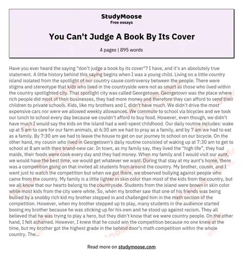 Dont Judge A Book By Its Cover Essay Ami Church
