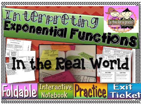 Exponential Functions In The Real World Foldable Inb Practice Exit