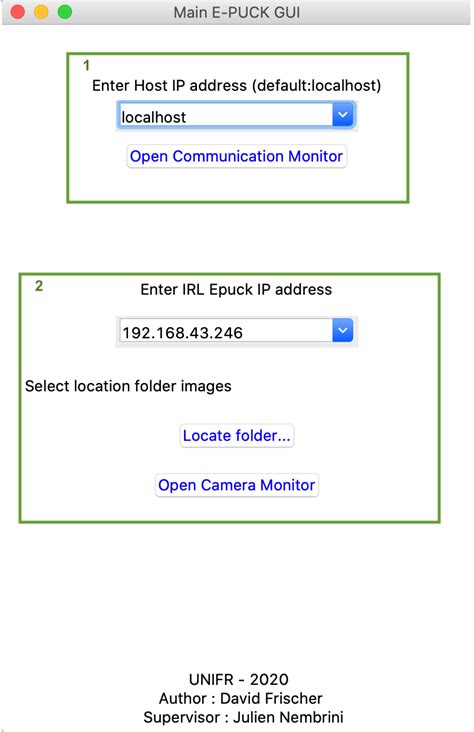Graphic User Interface Unifr Api E Puck Documentation