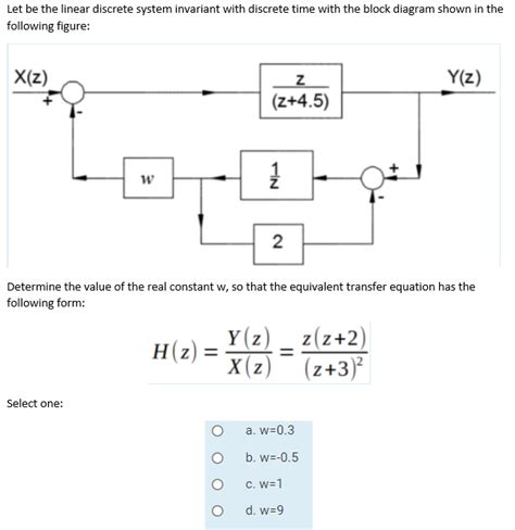 Solved Let Be The Linear Discrete System Invariant With Chegg