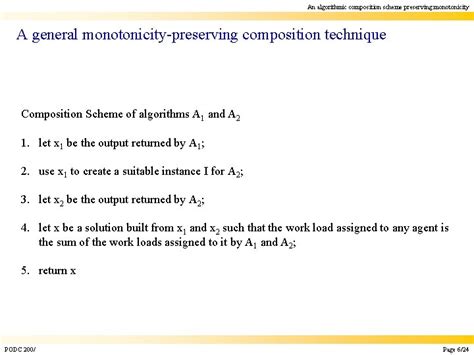 Brief Annoucement An Algorithm Composition Scheme Preserving Monotonicity