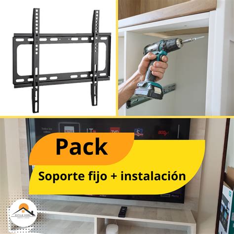 PACK Soporte Fijo para TV Instalación Estilo Home