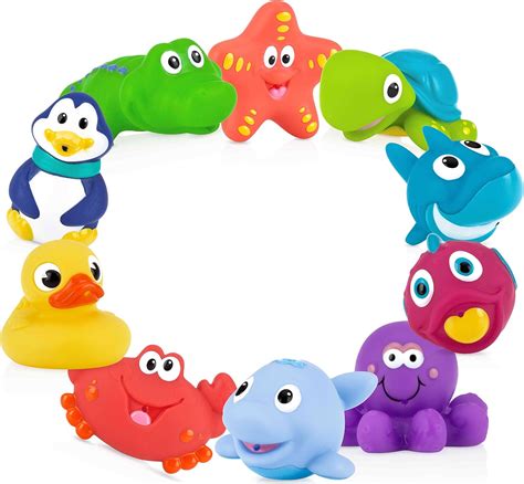 Nuby 10 Count Pack Of 1 Little Squirts Fun Bath Toys