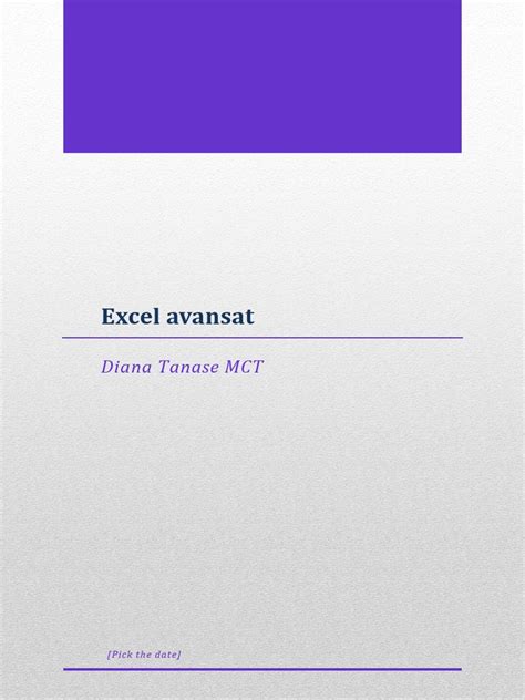 Manual Excel Avansat Pdf Pdf