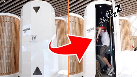 I Tried Vertical Sleeping Pod Nescafé Tokyo Youtube