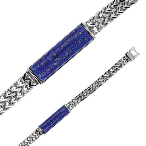 Bracelet Homme Acier Et Lapis Lazuli 205cm Lhorloger De Vern