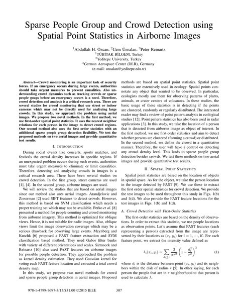 Pdf Sparse People Group And Crowd Detection Using Spatial Point