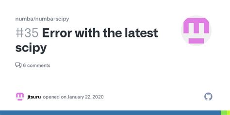 Error With The Latest Scipy Issue 35 Numba Numba Scipy GitHub