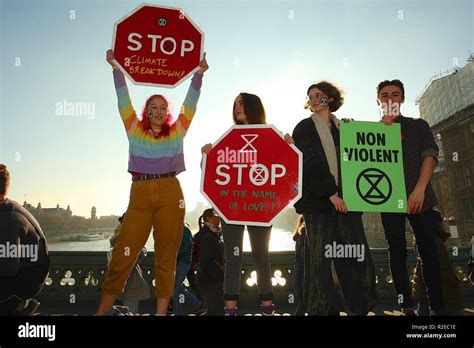 The Extinction Rebellion Campaign Group Protest On Five Major Bridges