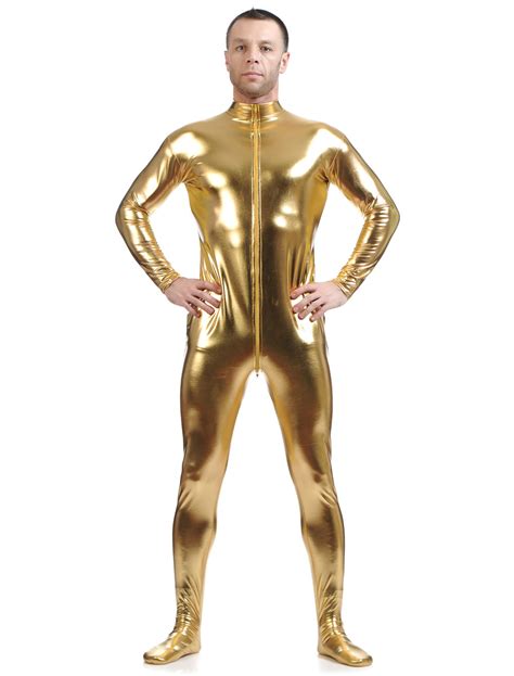 Carnevale Costume Di Halloween Cosplay Giallo Lucido Metallizzato