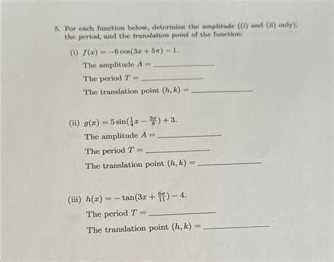 solved please show all work for each function below