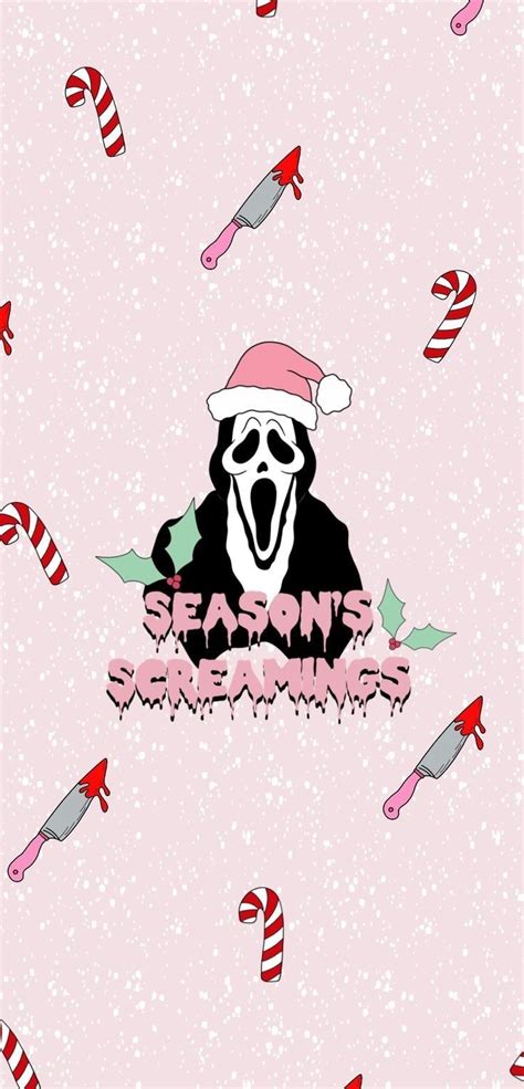 Scream Ghostface Christmas Phone Background Wallpaper